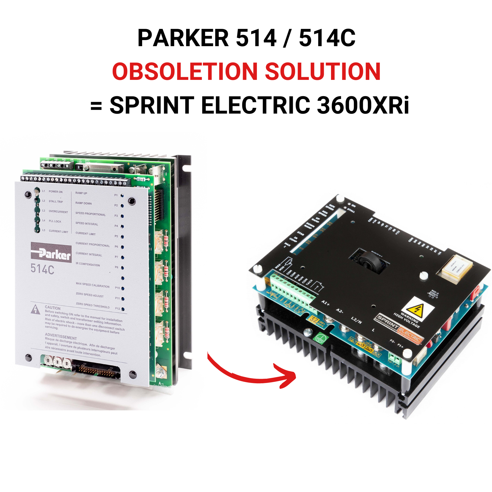 Parker 514C - 1PH, 4Q - 16A - Standard Livery - IP00 Open Frame